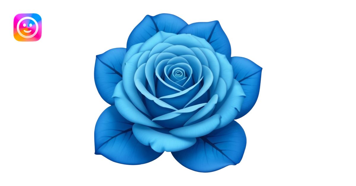 rose shape flower, no stem, now make it a 100% blue, 9.8% green, 0% red ...