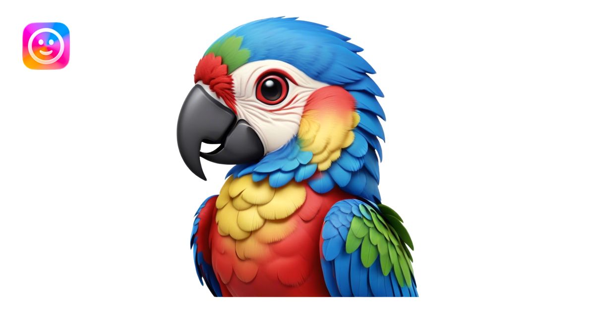 Cinematic Realistic Cute Macaw Portrait Emoji, Head tilted playfully ...