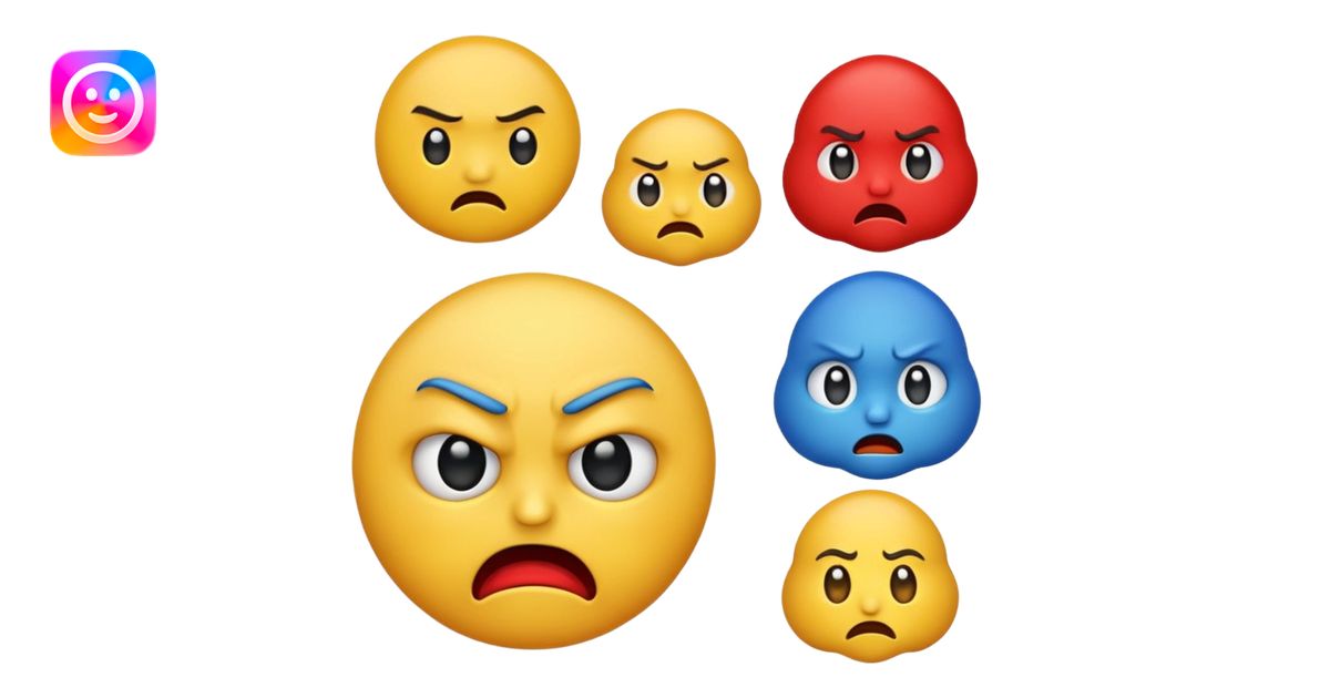 An angry emoji + sad emoji + silly emoji emoji | AI Emoji Generator