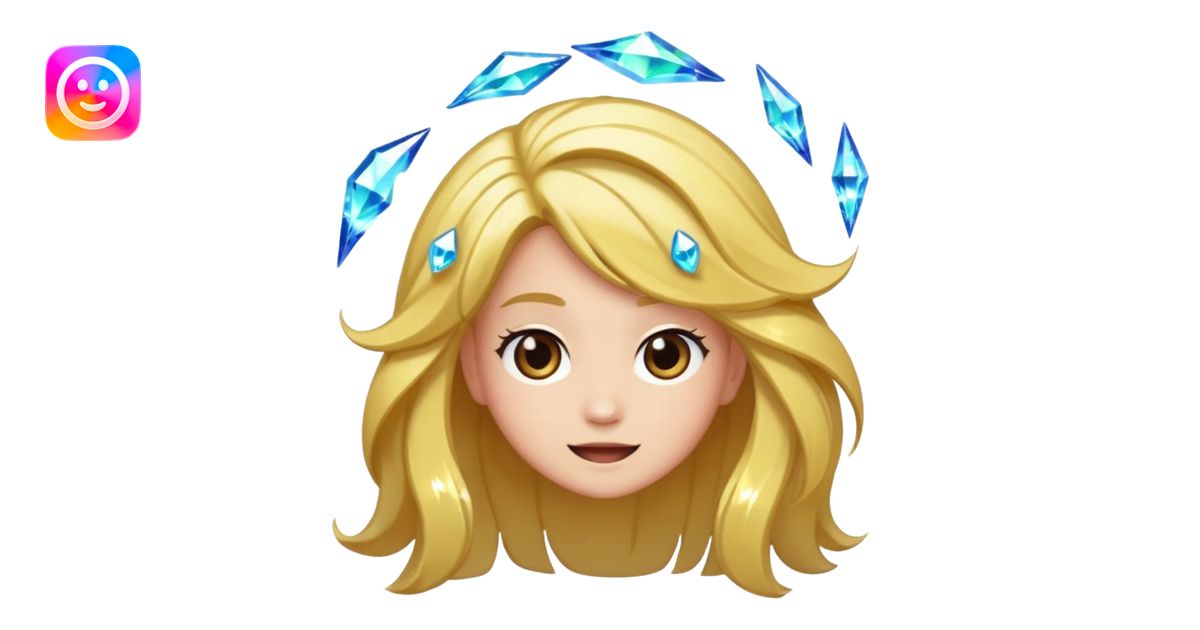 crystal forest character hair flip with sparkle trail emoji | AI Emoji ...