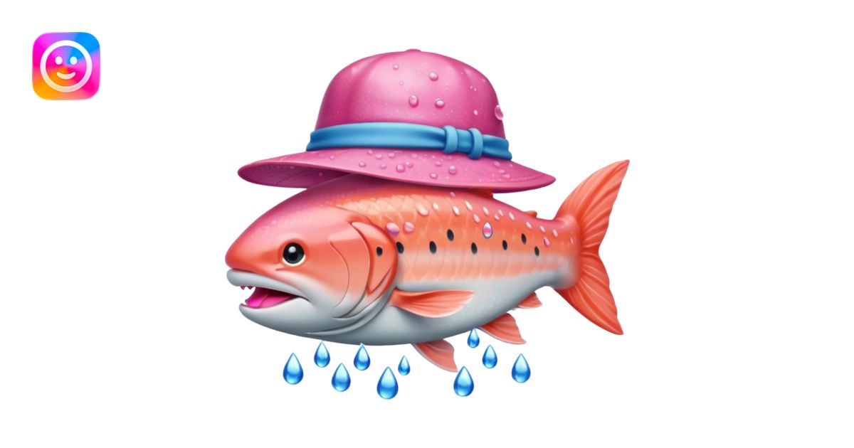 A salmon with a hat emoji | AI Emoji Generator