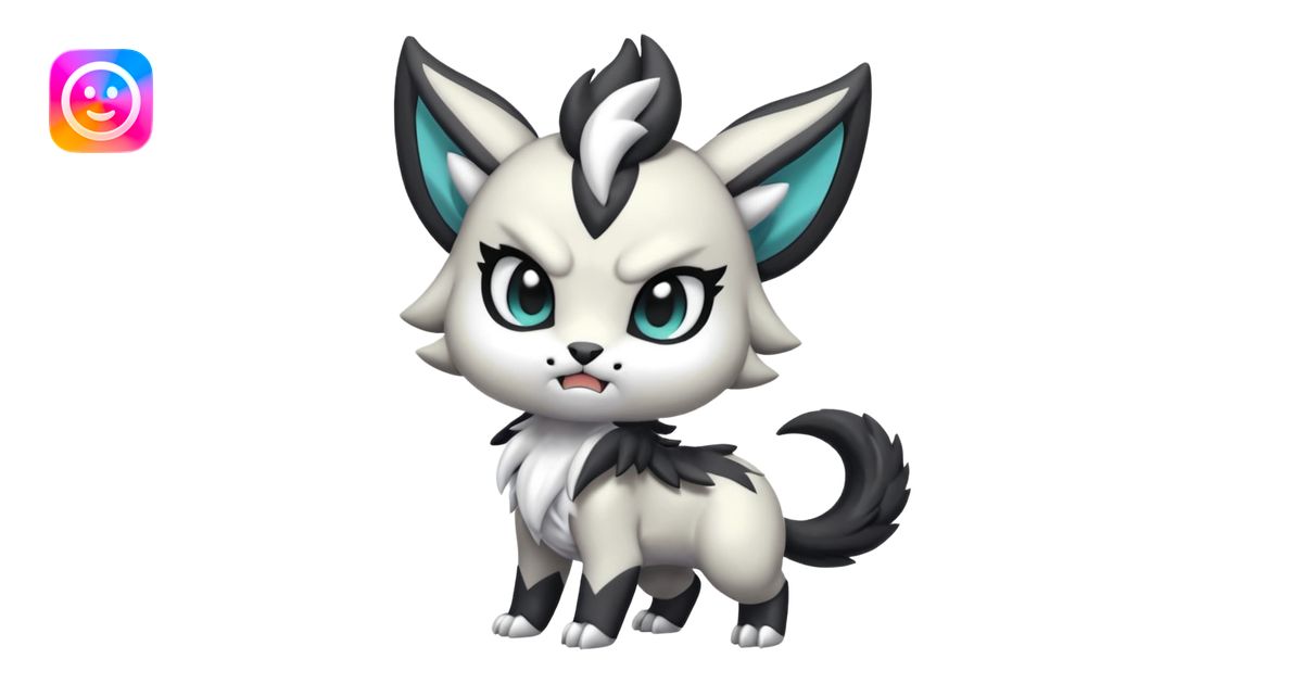 Animalistic kawaii chibi feral angry mongral Meloetta-Absol-Zekrom ...