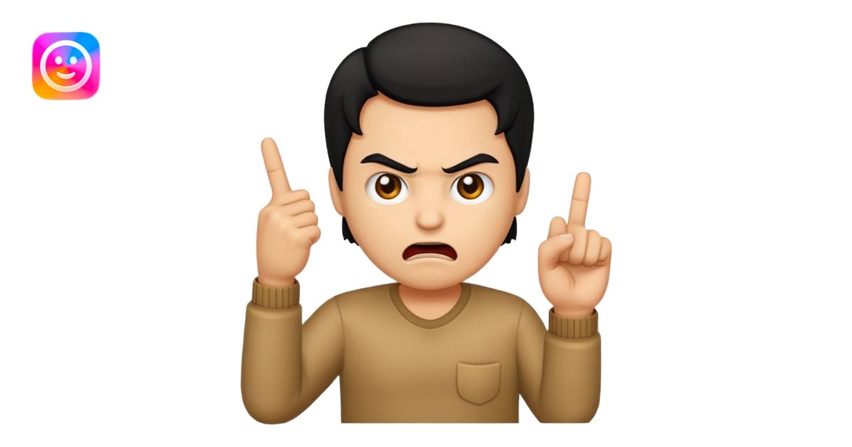Angry emoji with middle finger emoji | AI Emoji Generator