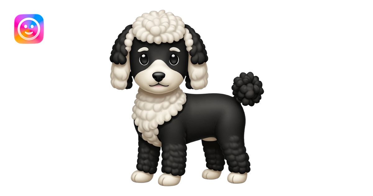 Un caniche blanco y otro caniche negro emoji | AI Emoji Generator