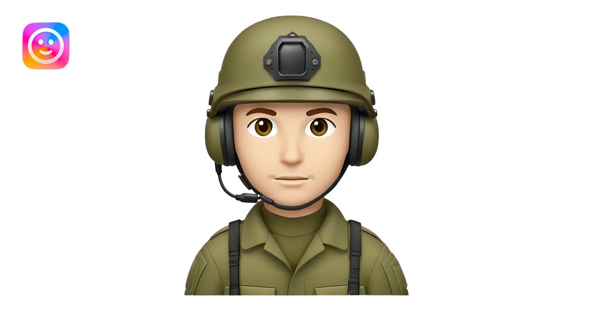 Modern soldier with tactical helmet and headset emoji | AI Emoji Generator