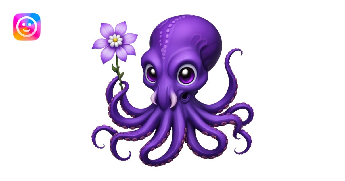 octopus demon with flower emoji | AI Emoji Generator