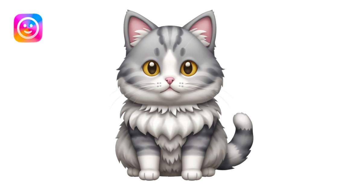 a full body of cute cat with puffer emoji | AI Emoji Generator