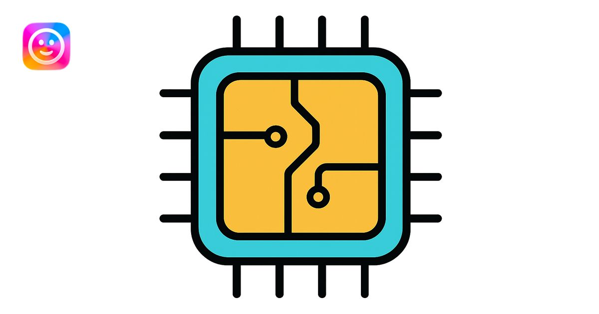 Modern rounded CPU processor chip with curved corners and sleek design ...