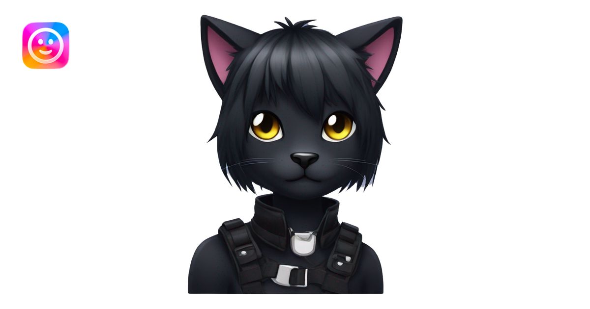 Anthro Cool Black Cat-Fursona-Fakemon with Emo Hair-bangs with Chest ...