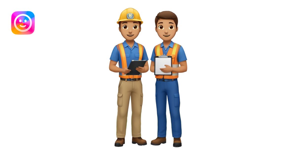 Landscaping company employee talking to his client, full body emoji ...