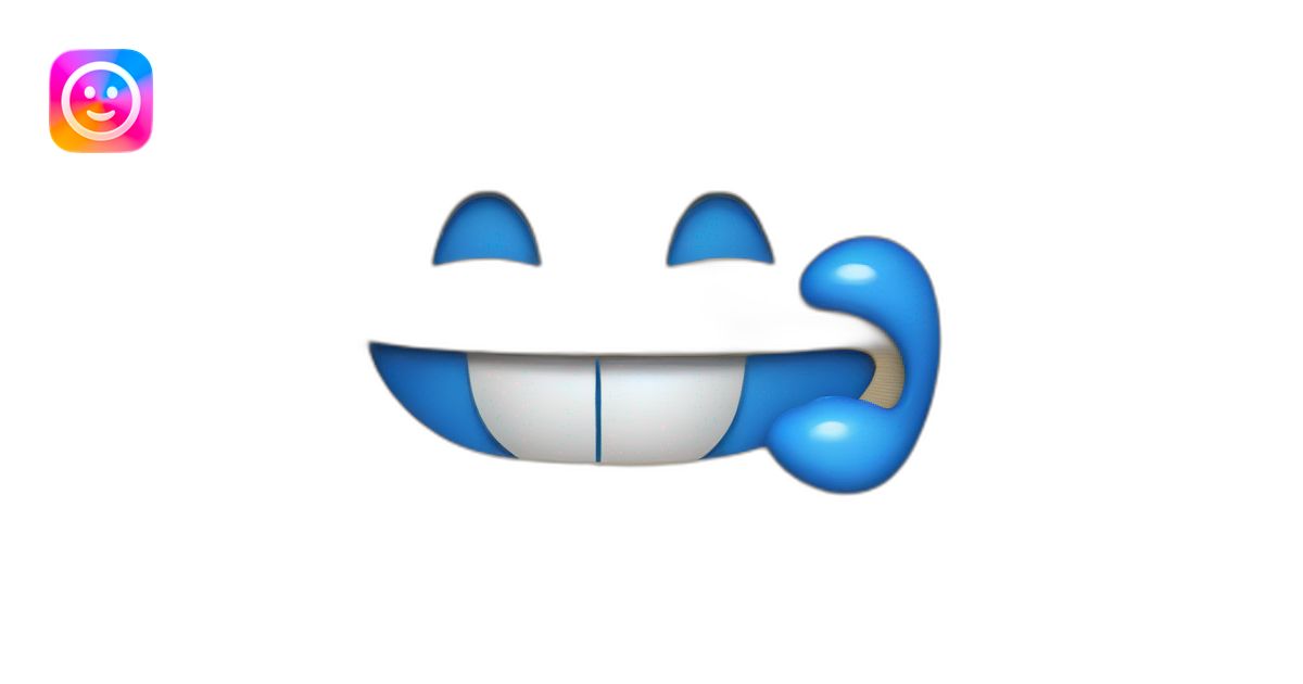 blue icon smile emoji | AI Emoji Generator