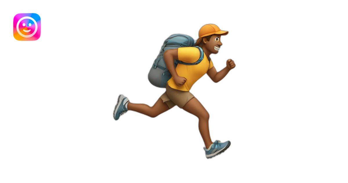 running a long trail emoji | AI Emoji Generator