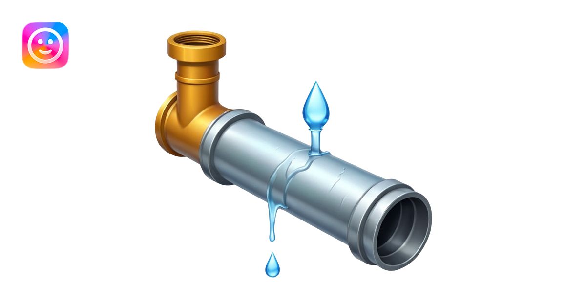 sewer steel shiny pipe with leaking water emoji | AI Emoji Generator