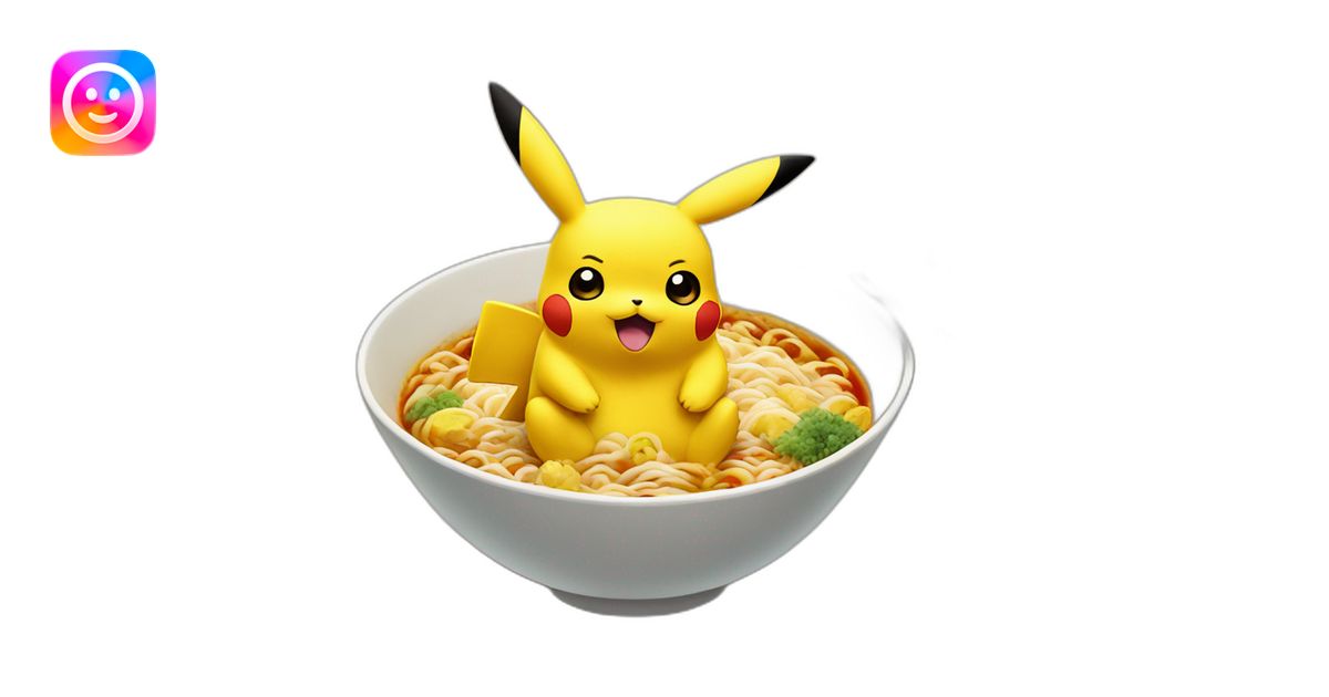 pikachu on ramen emoji | AI Emoji Generator
