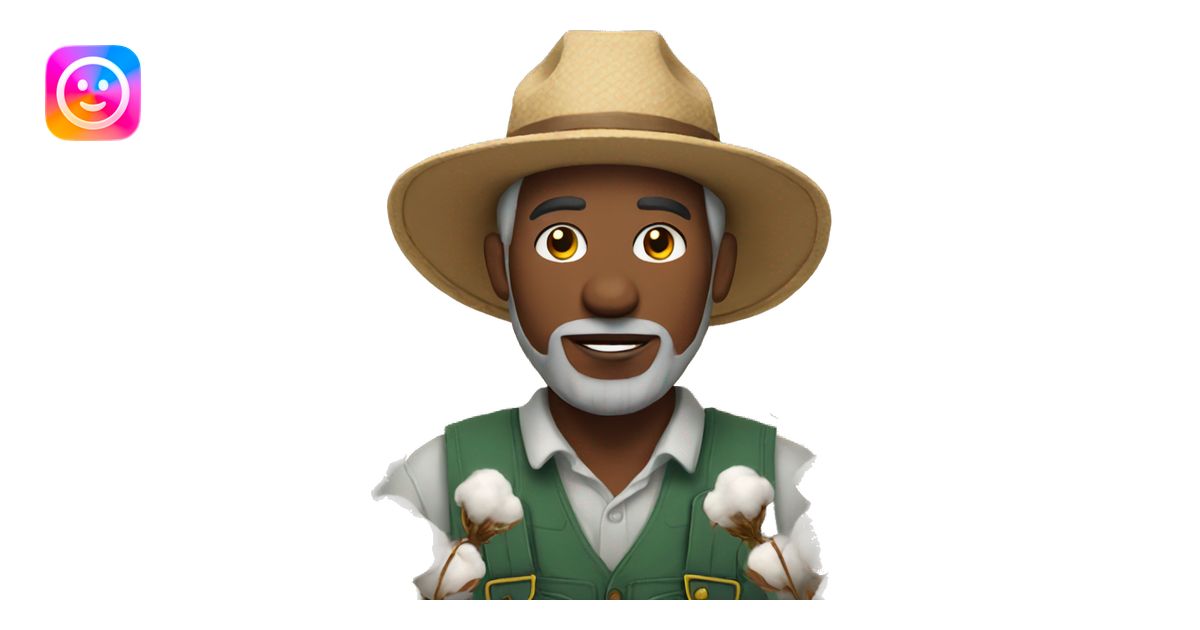 Farmer in cotton field emoji | AI Emoji Generator