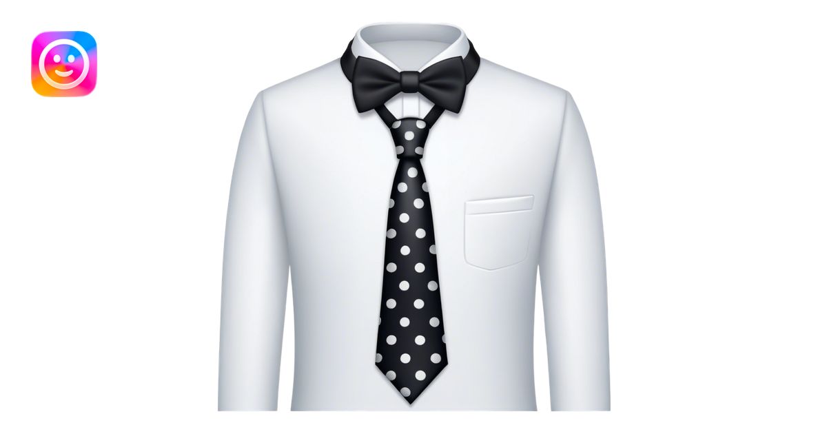 Spotty black tie emoji | AI Emoji Generator