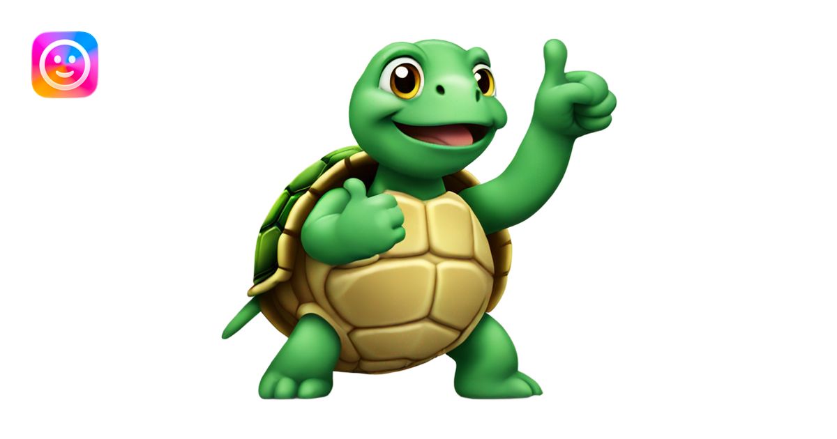 Turtle with a thumbs up emoji | AI Emoji Generator