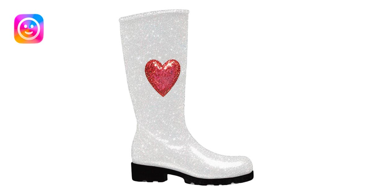 glittery white knee high gogo boot with a sparkly bedazzled cutout ...