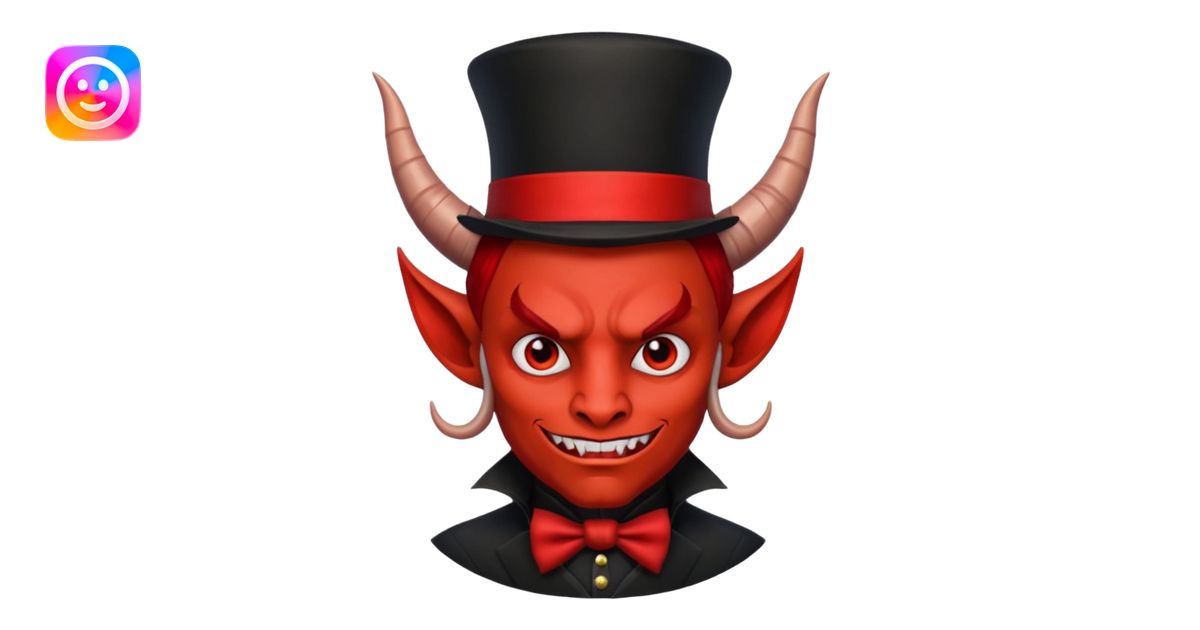 Devil with black top hat emoji | AI Emoji Generator