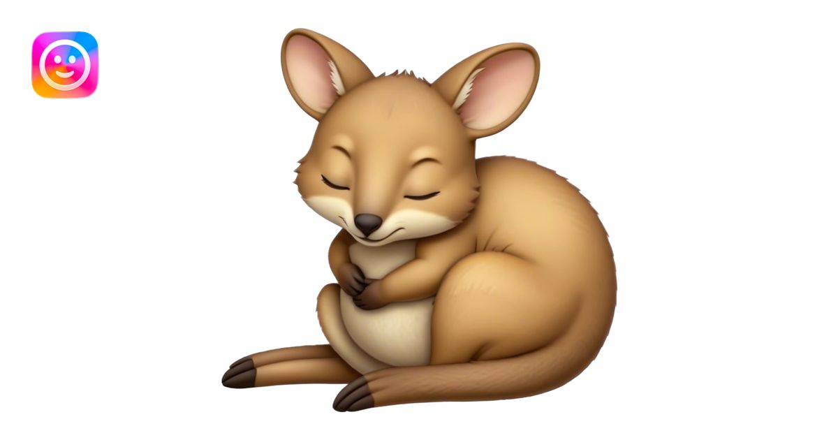 Meme-Worthy Cute Sleeping Wallaby Portrait Emoji, Head resting ...