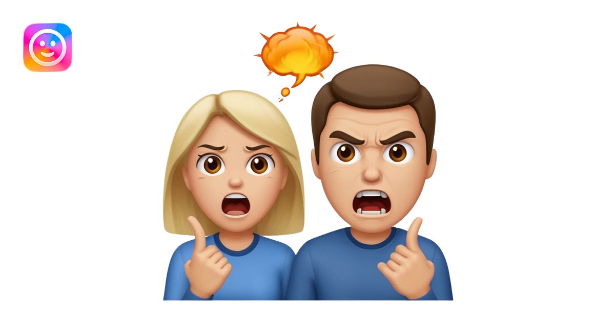 A couple getting divorced and arguing emoji | AI Emoji Generator