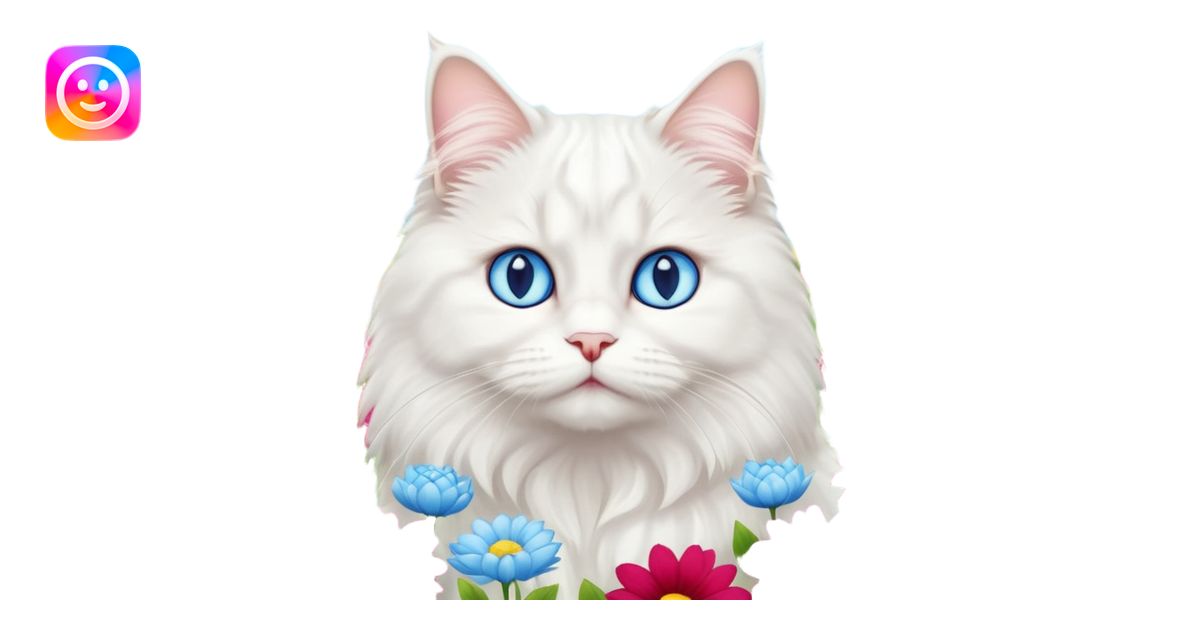 White persian male cat turkish angore with skky blue eyes standing in ...