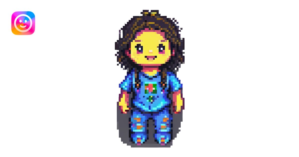 a happy kid, pixel art style illustration | AI Emoji Generator