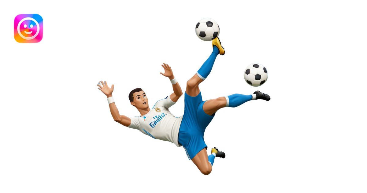 Ronaldo doing a bicycle kick with football in mid air While wearing a ...