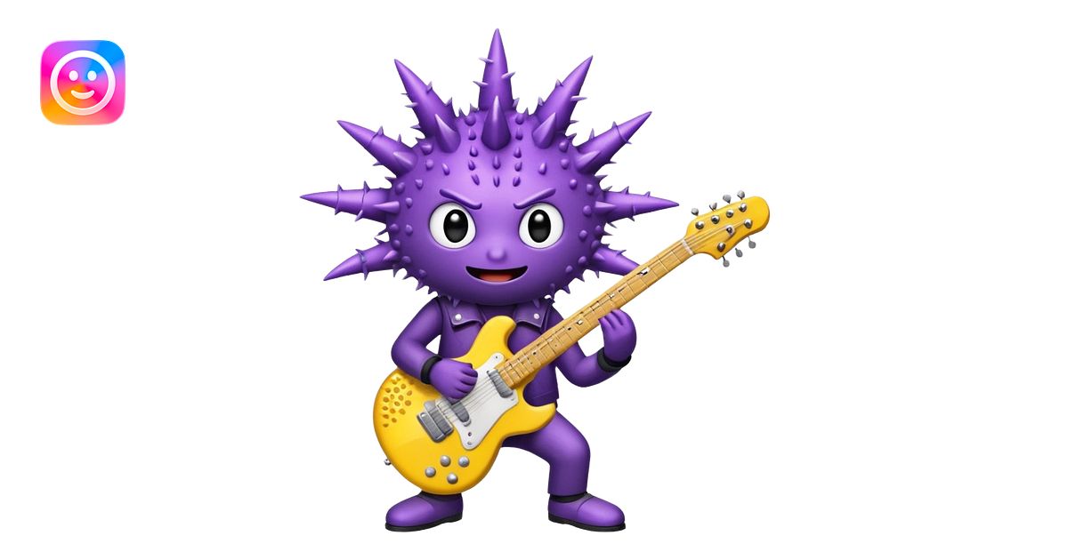playing electric guitar sea urchin emoji | AI Emoji Generator