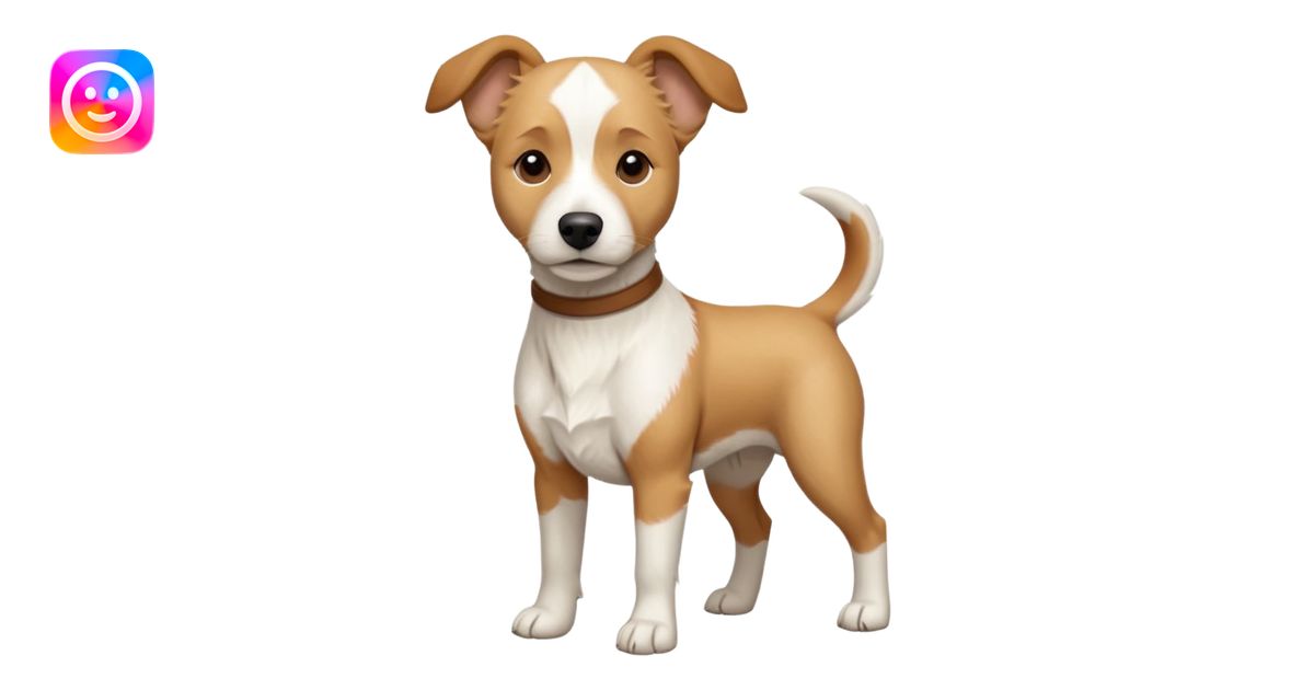 a full body facing front on of a buff white beagle cross jack russell ...