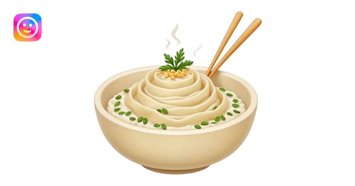 Rice noodles mixed with mashed potatoes emoji | AI Emoji Generator