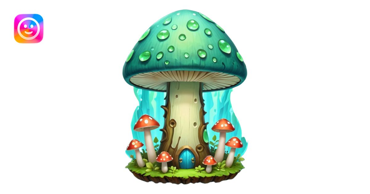 magical mushroom shield object icon, shield crafted from mushroom bark ...