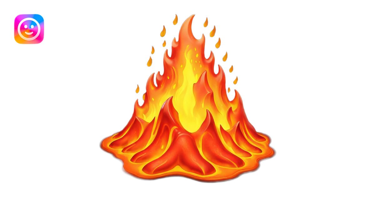 create an emoji of a little lava flow, no face just the lava emoji | AI ...
