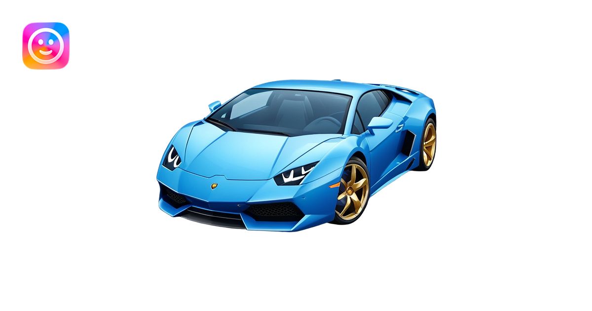 Blue Lamborghini sports car emoji | AI Emoji Generator
