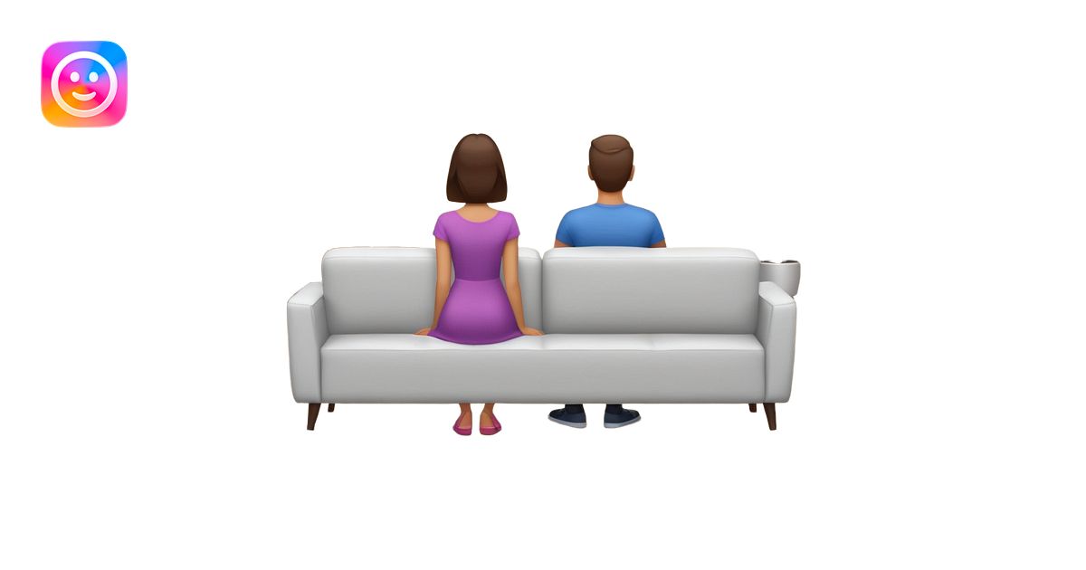 A man and a women photographed from behind, sitting on a sofa and ...