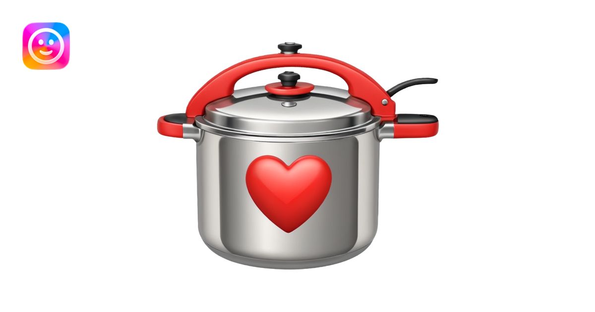 combine heart and pressure cooker emoji | AI Emoji Generator