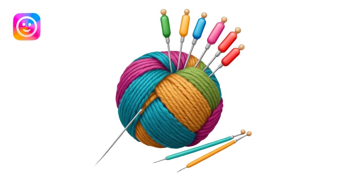 ball of wool with knitting needles emoji | AI Emoji Generator