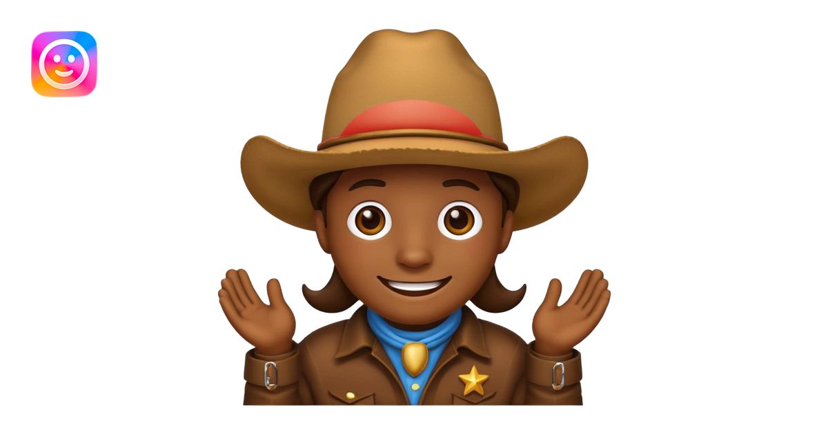 Poop emoji wearing a cowboy hat emoji | AI Emoji Generator
