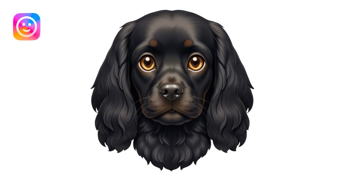Cinematic Noble Black Cocker Spaniel Portrait Emoji, Poised and regal ...