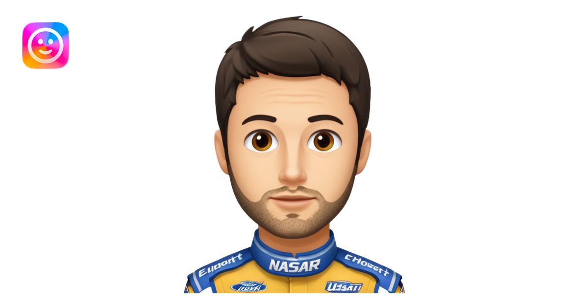 chase elliott nascar driver with heavy stubble emoji | AI Emoji Generator