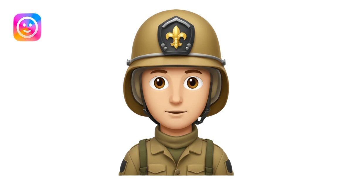 Soldier face with helmet emoji | AI Emoji Generator