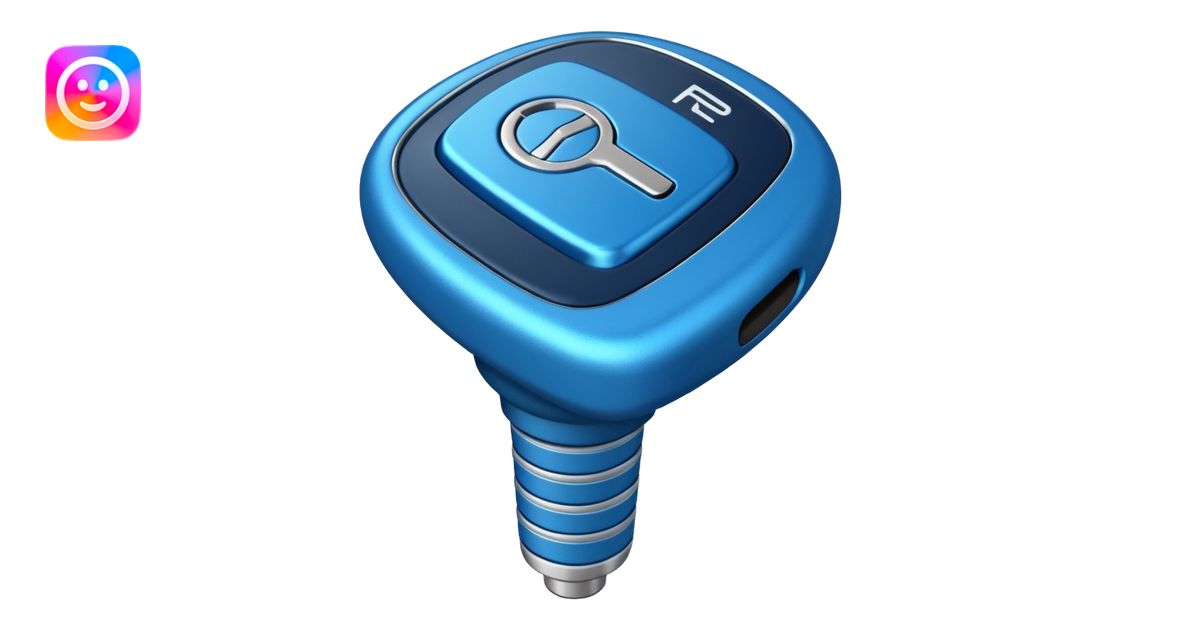 blue car gear shift stick with R for reverse highlighted emoji | AI ...