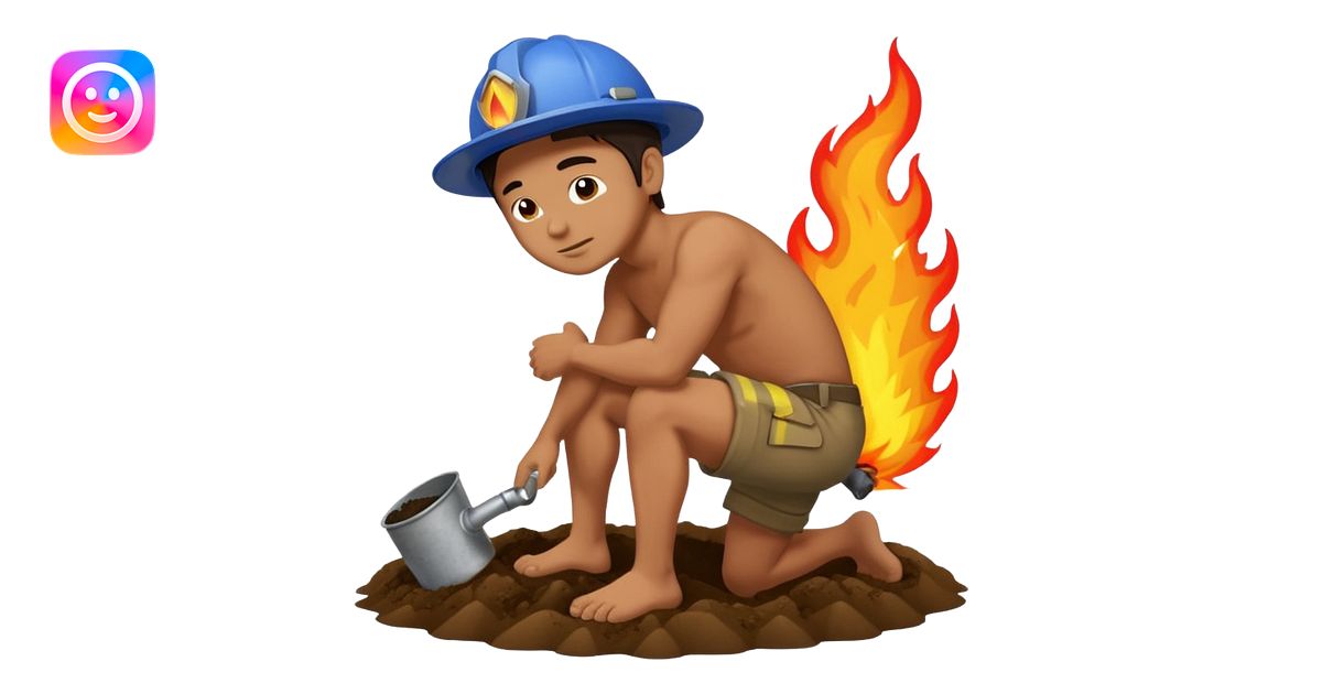 Man trying to get the fire off while rubbing his butt in the tracks ...