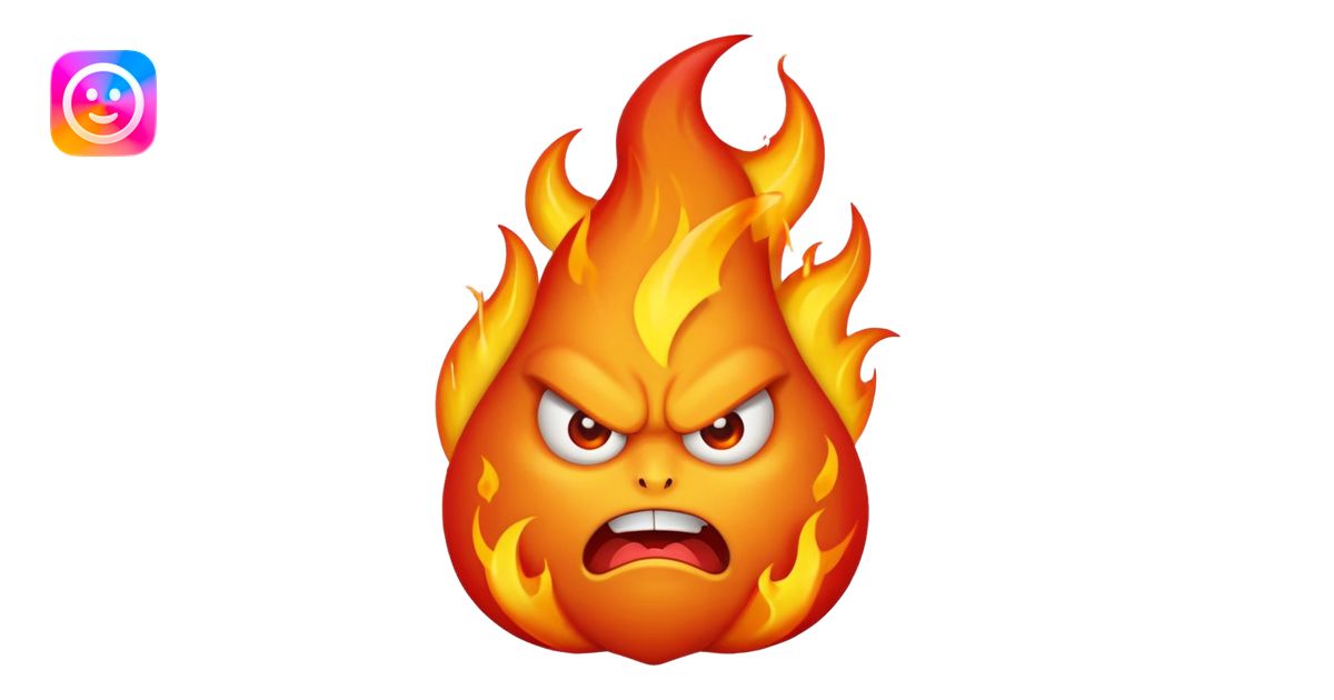 Angry flame death emoji | AI Emoji Generator