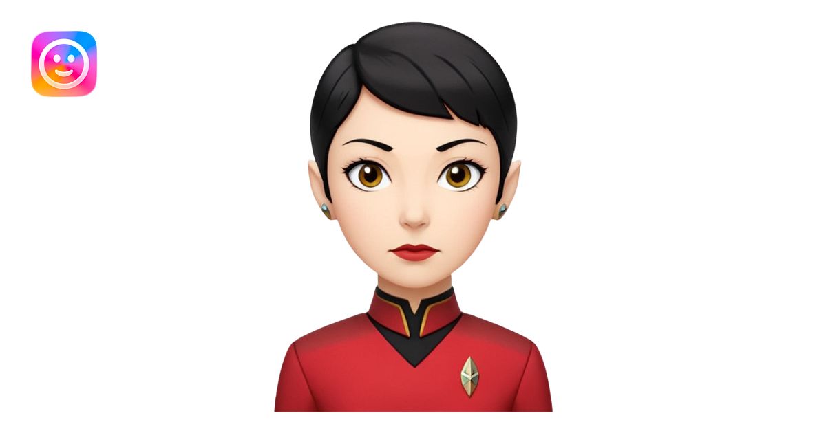 female Vulcan with short black hair and small pointy ears in Starfleet ...