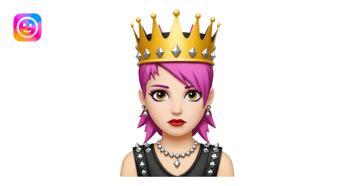 queen punk with crown emoji | AI Emoji Generator