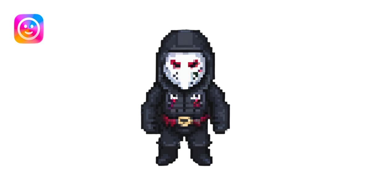 masked Kane WWE character illustration | AI Emoji Generator