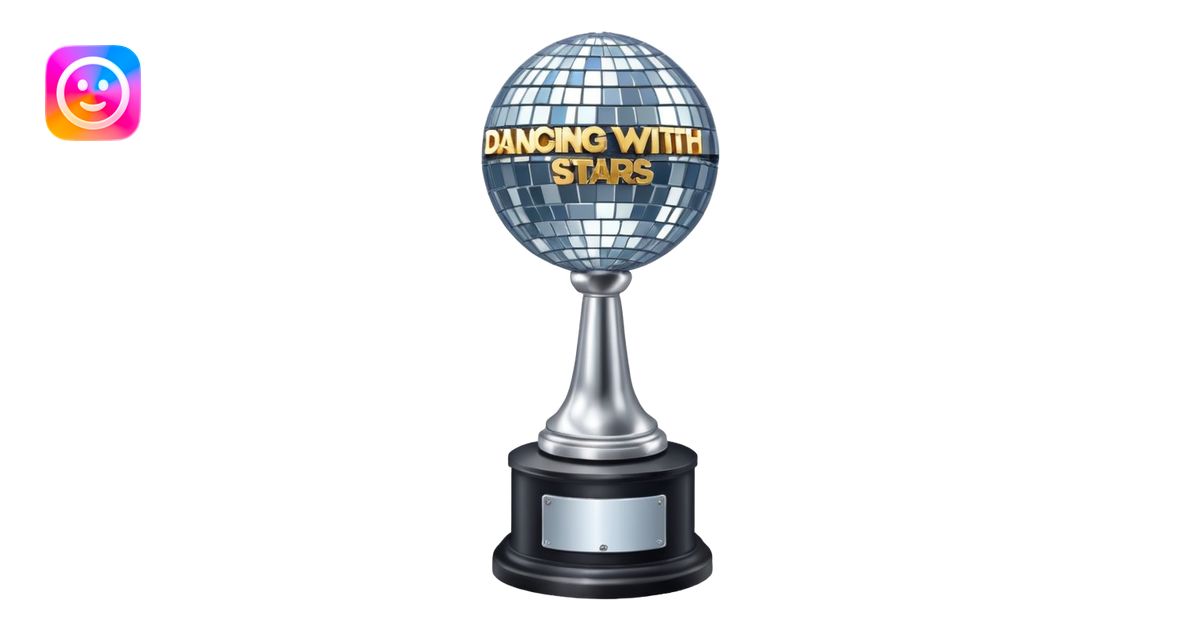 Tall Competition trophy with a silver disco ball on top that says ...