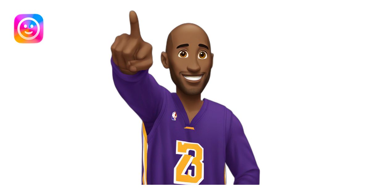 Kobe Bryant points his finger up in warning emoji | AI Emoji Generator
