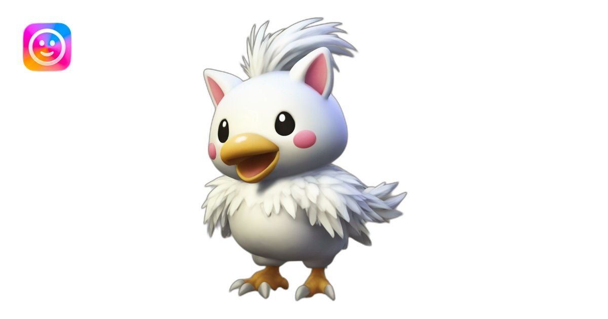 Moogle on chocobo ff9 emoji | AI Emoji Generator